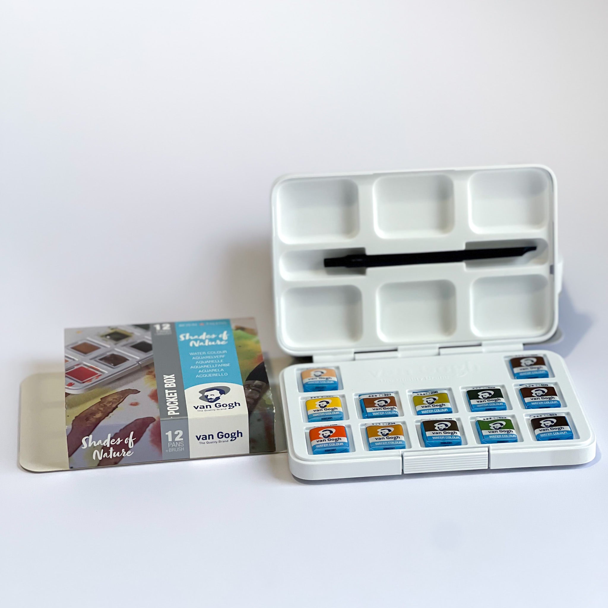 Van Gogh Watercolor Pocket Box 12 Half Pan 'Shades of Nature' – Tashkeel